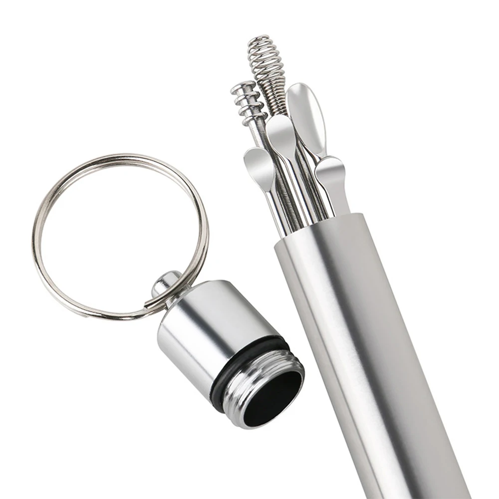 6pcs Stainless Steel Earpick Ear Cleaner Spoon Ear Care Cleaning Tool ...