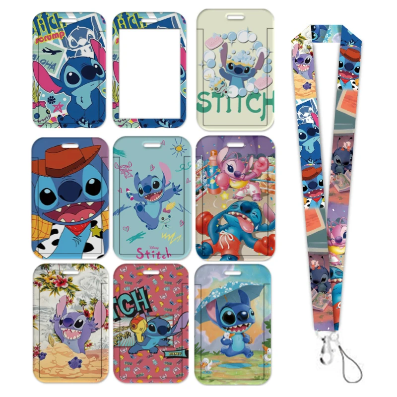 New Disney Identification Card Holder Kawaii Lilo & Stitch Hanging Neck ...