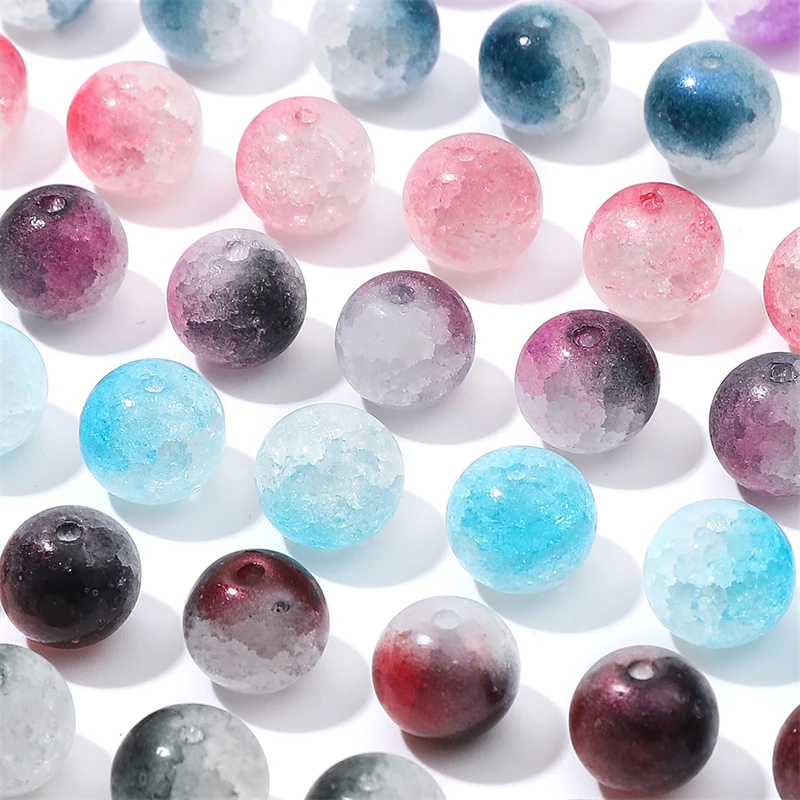 10mm 30Pcs/lot Jade Broken Glass Round Beads Loose Spacer Beads For DIY ...