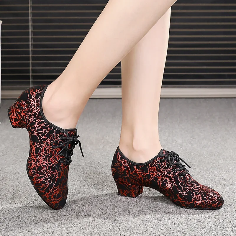 Customized Latin Dance Shoes for Men Women with Low Heels Flat Heels ...