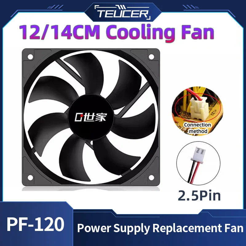 Teucer-Psu-120Mm-Ventilator-12V-2-54-2pin-Hoge-Snelheid-Koelventilator ...