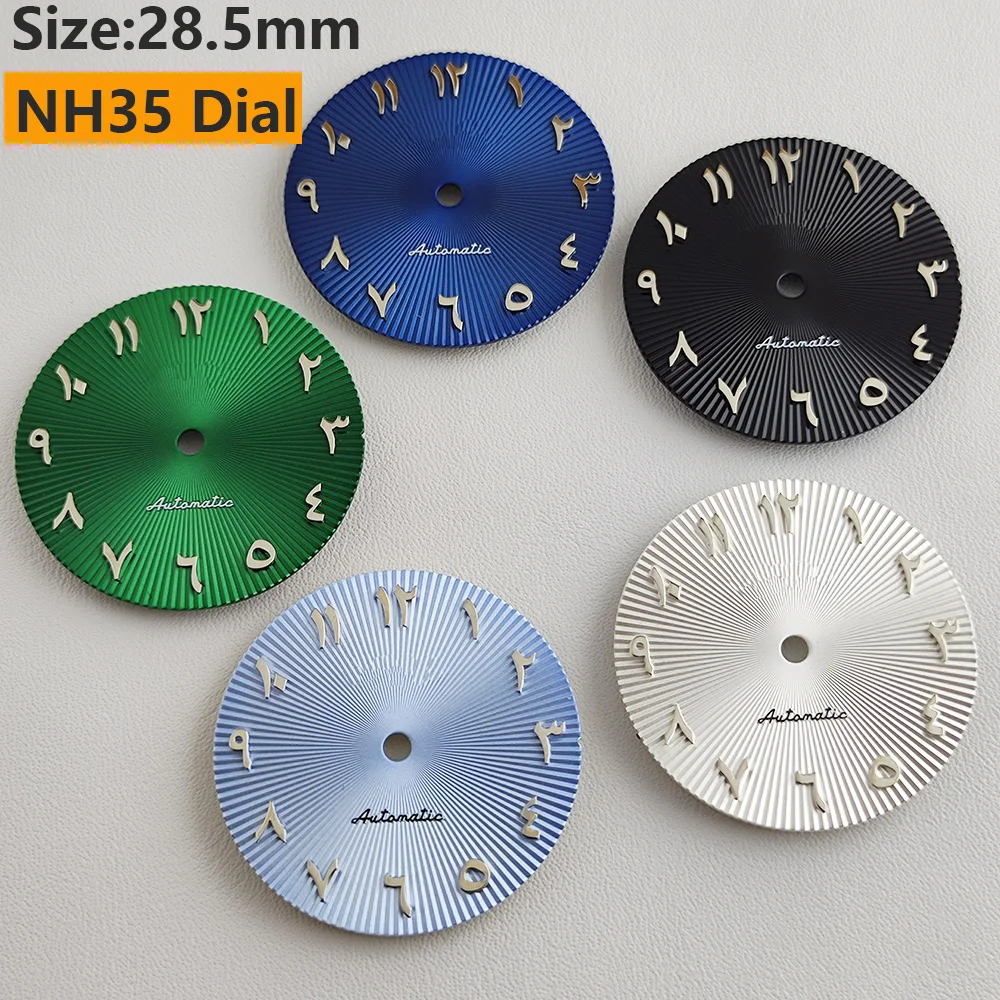 NH35-dial-NH36-dial-28-5mm-Arab-dial-no-luminous-corrugated-dial-Silver ...
