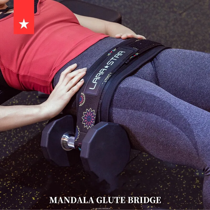 Adjustable-Hip-Thrust-Belt-Mandala-Glute-Bridge-Pad-Kettlebells-Booty ...