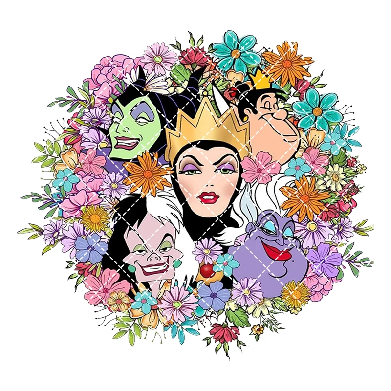 Disney Cartoon Villain Character Pattern Iron-On Heat Transfer Sticker ...