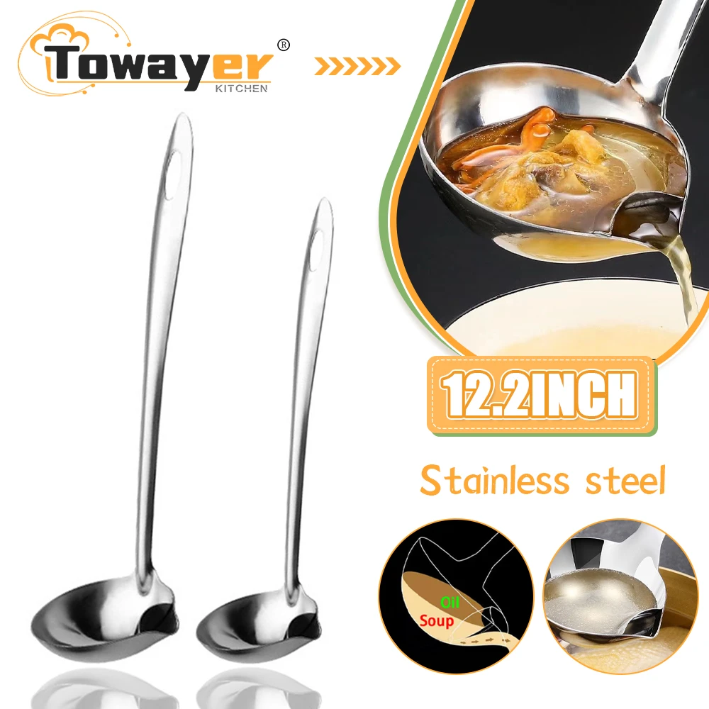 1PC Stainless Steel Filter Oil Spoon Oil Soup Separator Household ...