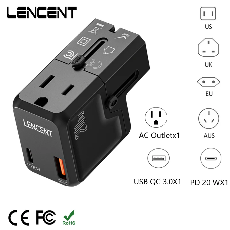 LENCENT-Travel-Adapter-International-Power-Adapter-with-1-AC-Outlet-1 ...