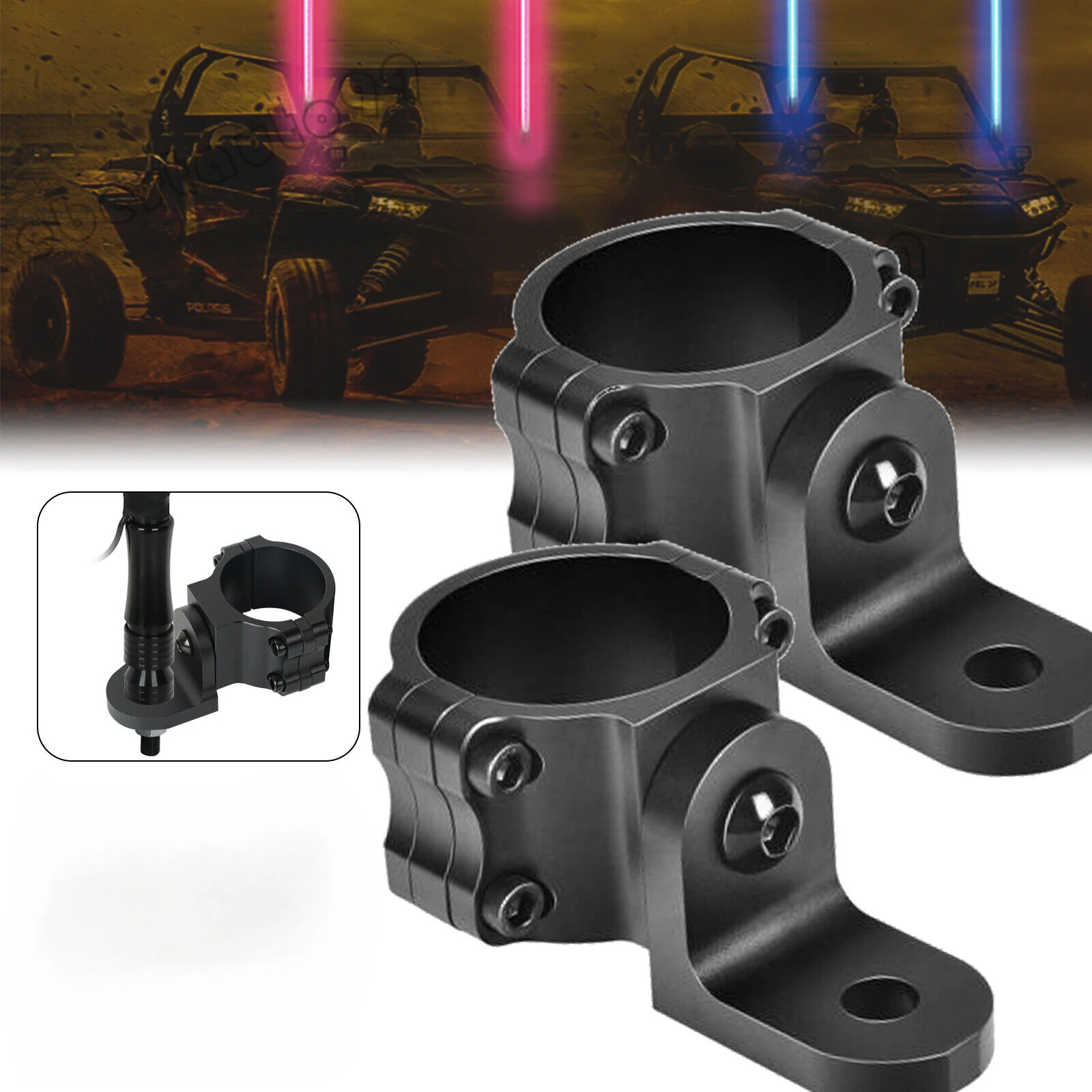 1/2pcs UTV LED Whip Light Mounts UTV Flag Mount Led Antenna Brackets ...
