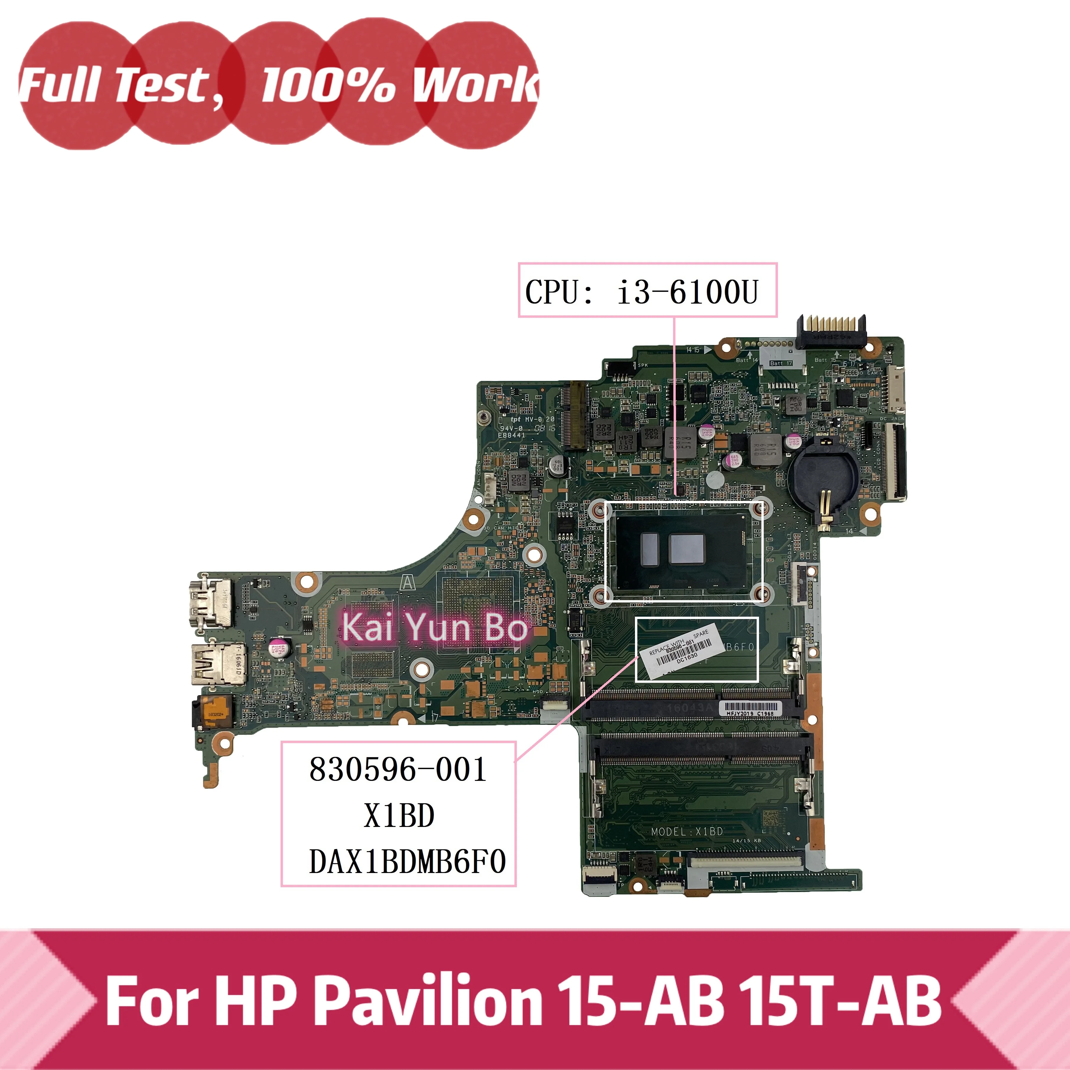 DAX1BDMB6F0 X1BD For HP Pavilion 15 AB 15T AB Laptop Motherboard 830596 ...