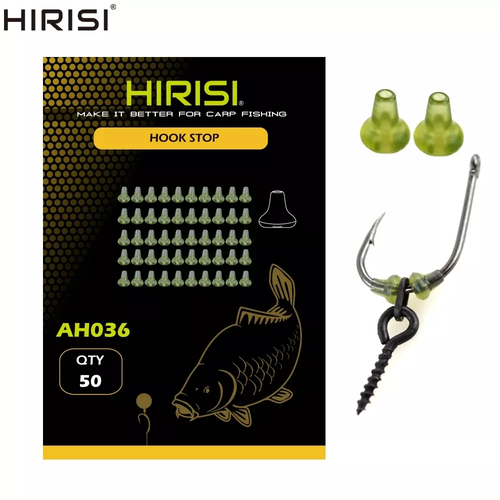 Hirisi 50pcs Rubber Fishing Rigs Fish Hook Stopper Terminal Tackle ...