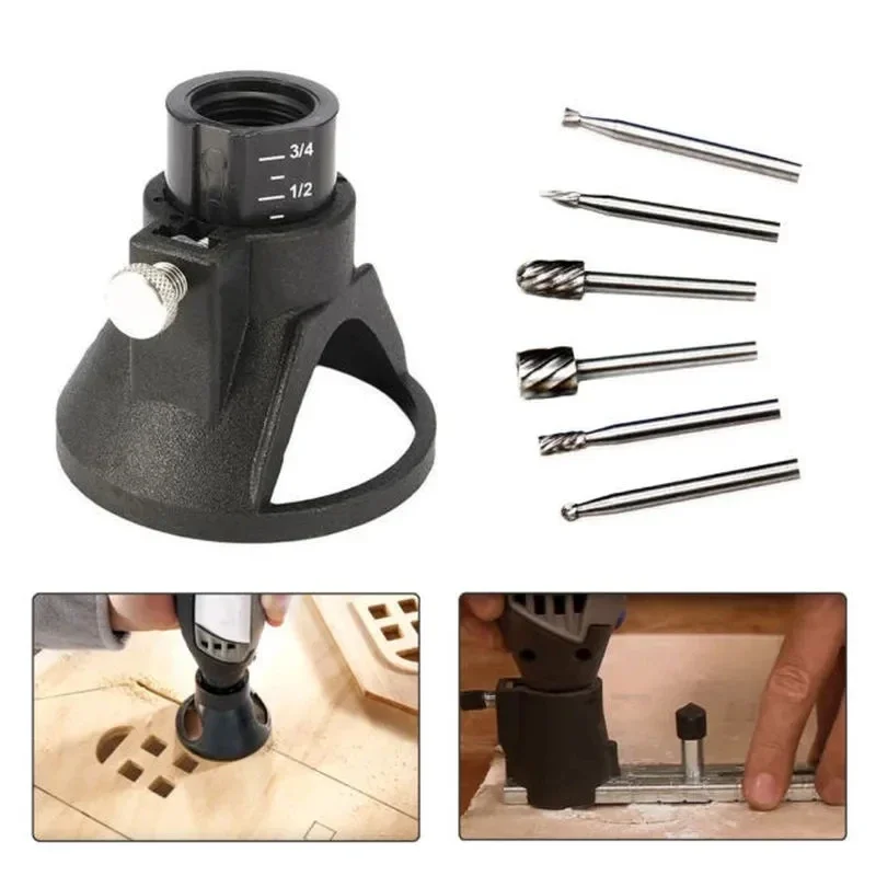 Rotary-Tools-Routing-Router-Drill-Bits-Set-Locator-Horn-Fixed-Base-6pcs ...