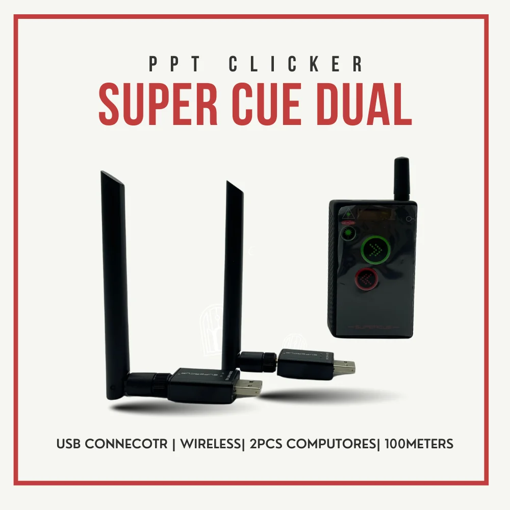 Super Cue Dual for 2 Laptops Intelligent PPT Clicker Smart Powerpoint ...