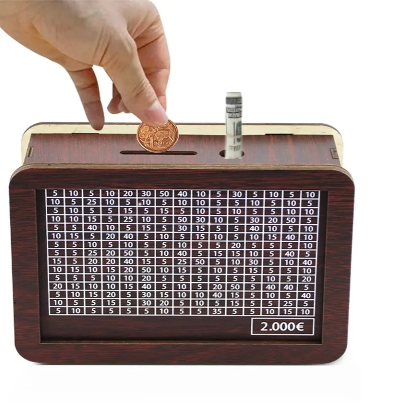 1000/2000/3000/5000/10000 Euro Money Box Wooden Piggy Bank Money Vault ...