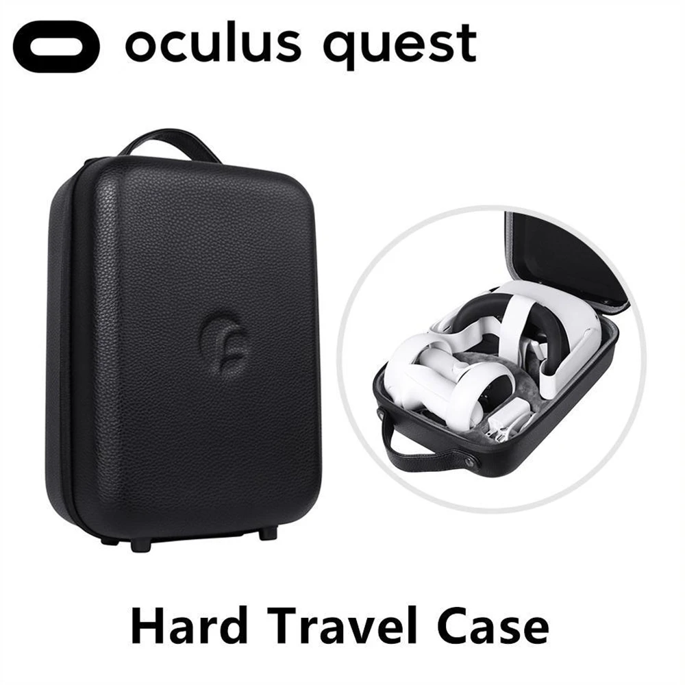 Oculus Quest 2 Hard Travel Case VR Travel Bag Shock Proof PU Leater ...