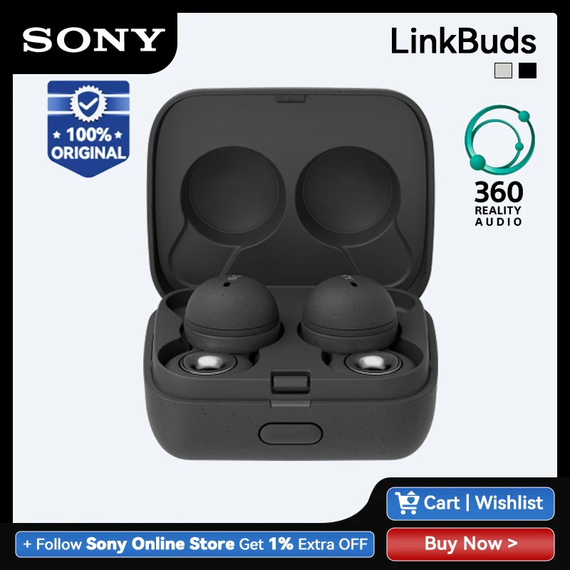 Sony LinkBuds True Wireless Open-Ear Earbuds Ambient Sounds Bluetooth Earphones Sony WFL900 ...