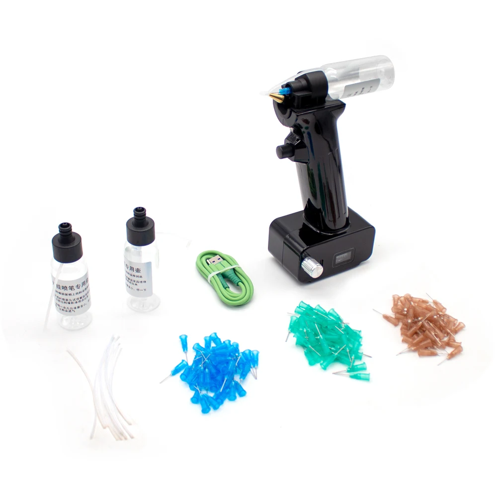 Electric-Model-Hand-Puppet-Airbrush-Air-Pump-No-Clean-Cordless-External ...