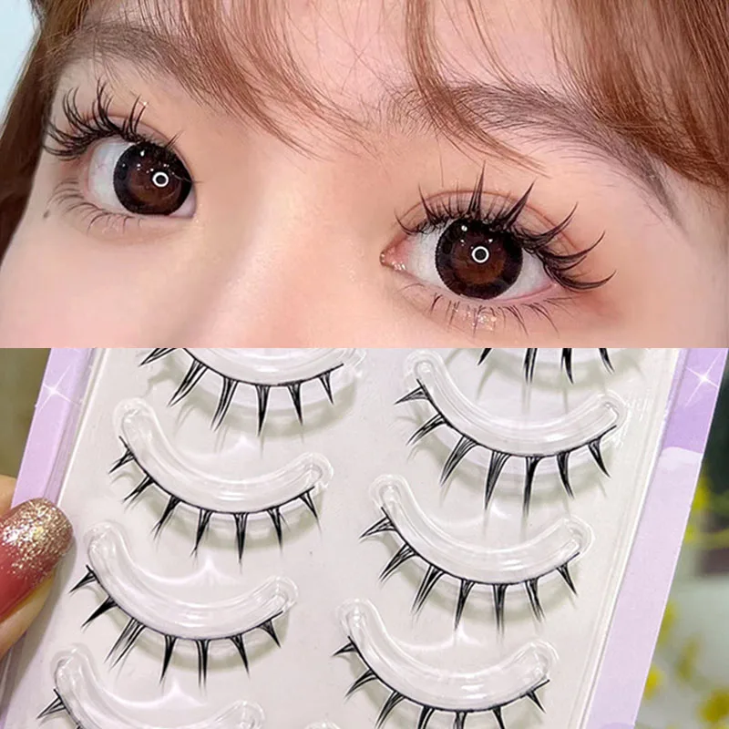 Comic-Big-Eye-Eyelashes-5-Pairs-Fine-Stem-False-Eyelashes-Natural-Thick ...