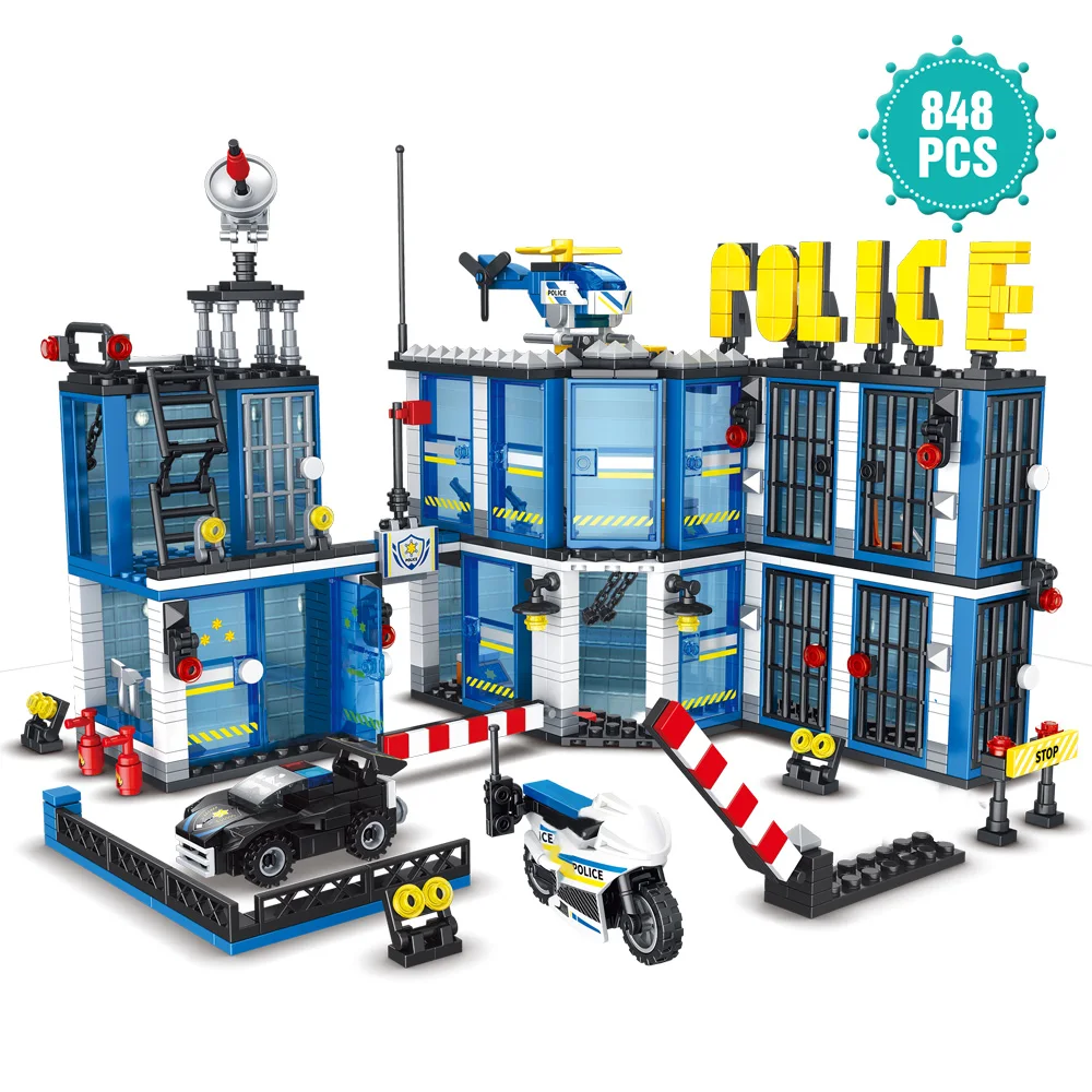 V-rios-City-Police-Station-Building-Sets-para-meninos-e-meninas-kit-de ...