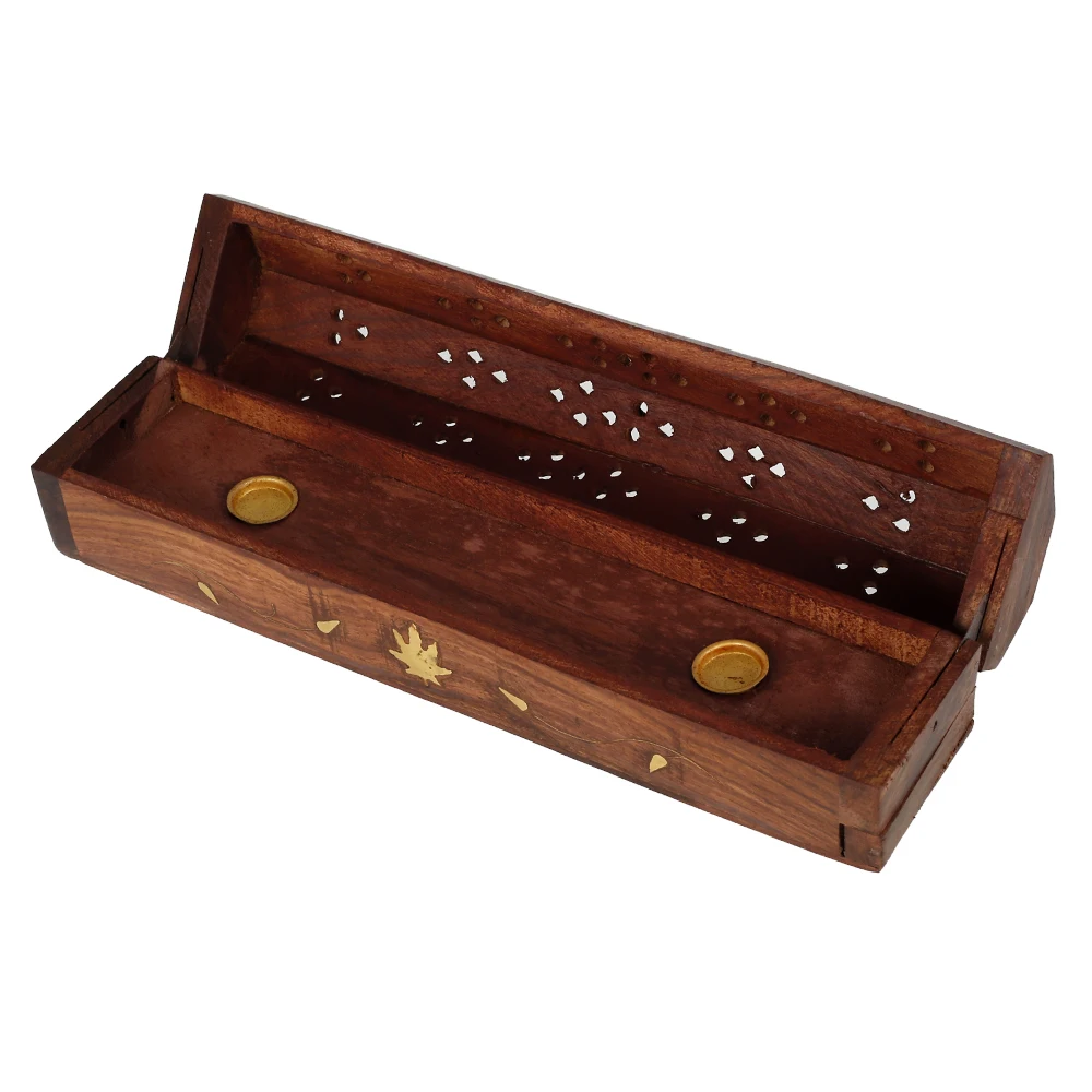 Wooden-Incense-Stick-Burner-Coffin-Cone-Holder-Joss-Stick-Box-with ...