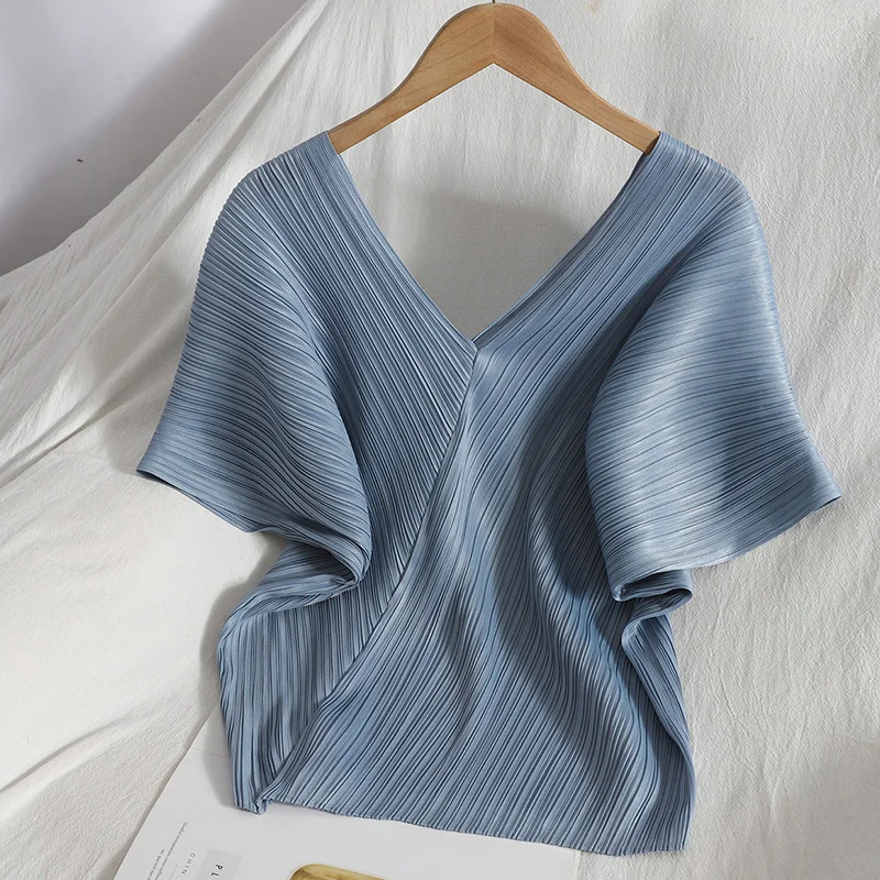 High-Quality-V-Neck-15-Candy-Color-blended-Basic-T-shirt-Women-Plain ...