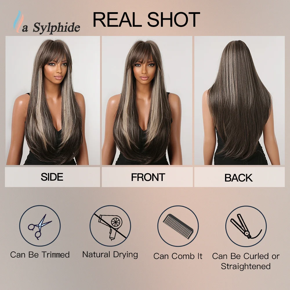 Long Straight Layered Hair With Side Bangs