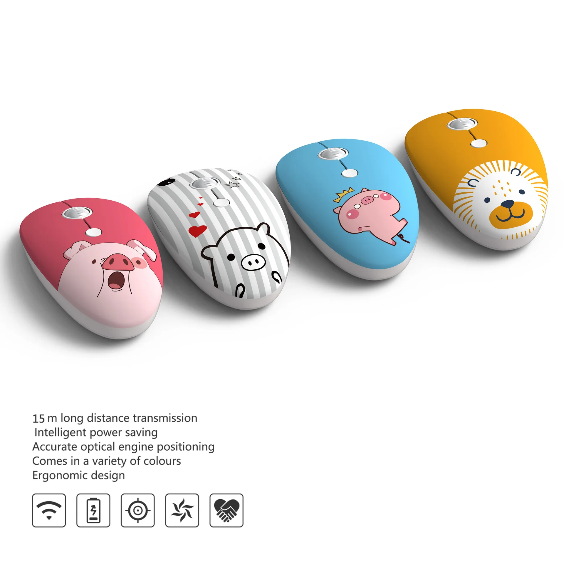 Wireless Cartoon Mouse Pink Laptop Desktop Computer Office ...