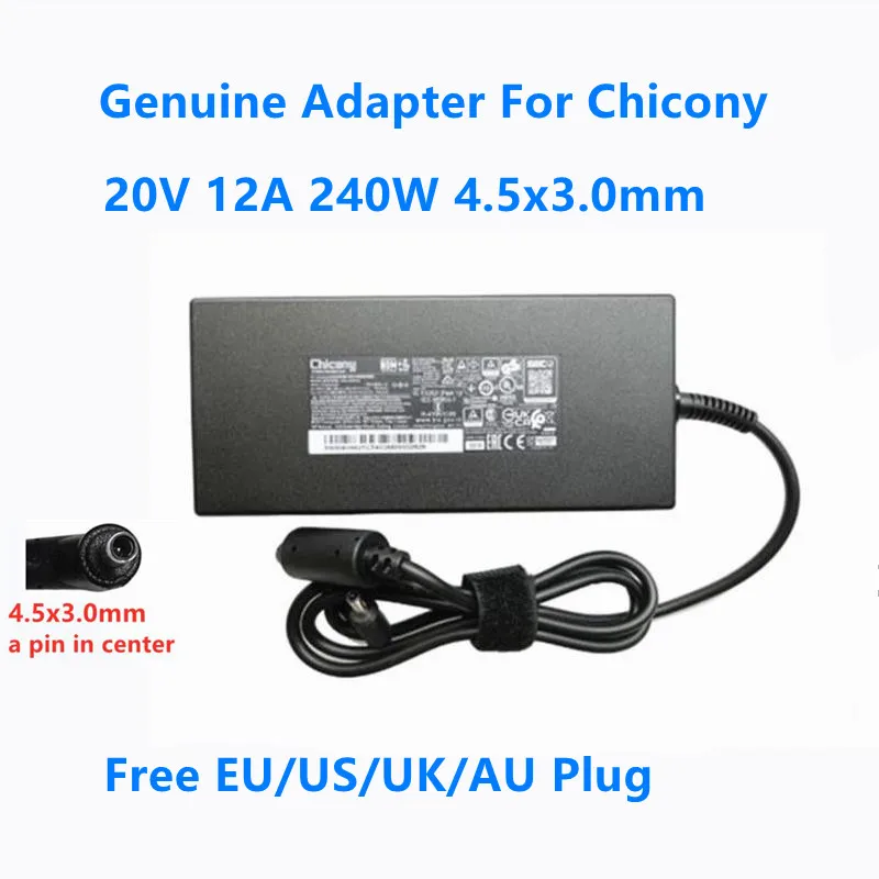 New-Genuine-Chicony-20V-12A-240W-4-5x3-0mm-A20-240P2A-A240A010P-Power ...