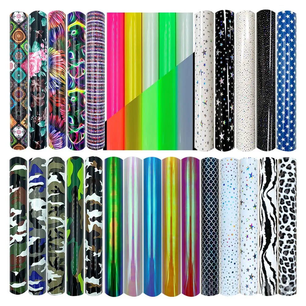 Multicolor 30x25cm Bundle Heat Transfer Vinyl Iron On Tshirt Hot Press ...