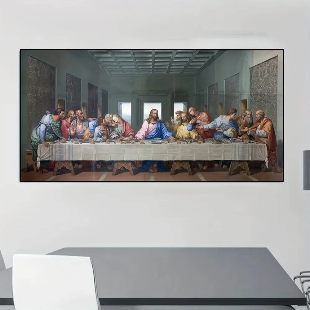 1pc 15.7*31.5in/40cm*80cm Frameless Leonardo Da Vinci's The Last Supper ...