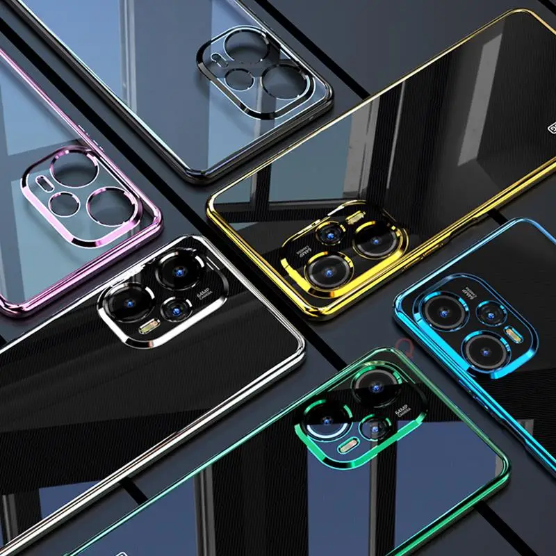 Funda transparente chapada de lujo F5pro para Xiaomi Mi Poco F5 X5 Pro ...