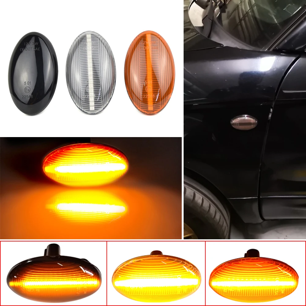 2Pcs-Sequential-Flashing-Lamp-Dynamic-Blinker-LED-Turn-Signal-Side ...