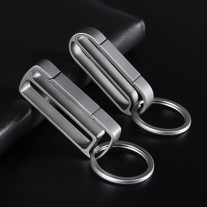 Real Titanium Keychain Belt Car Key Chain Durable Lightweight EDC Waist ...