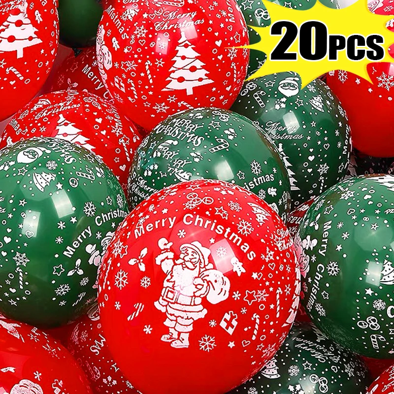 10-20Pcs-Merry-Christmas-Balloons-Santa-Claus-Snowflakes-Bells-Patterns ...
