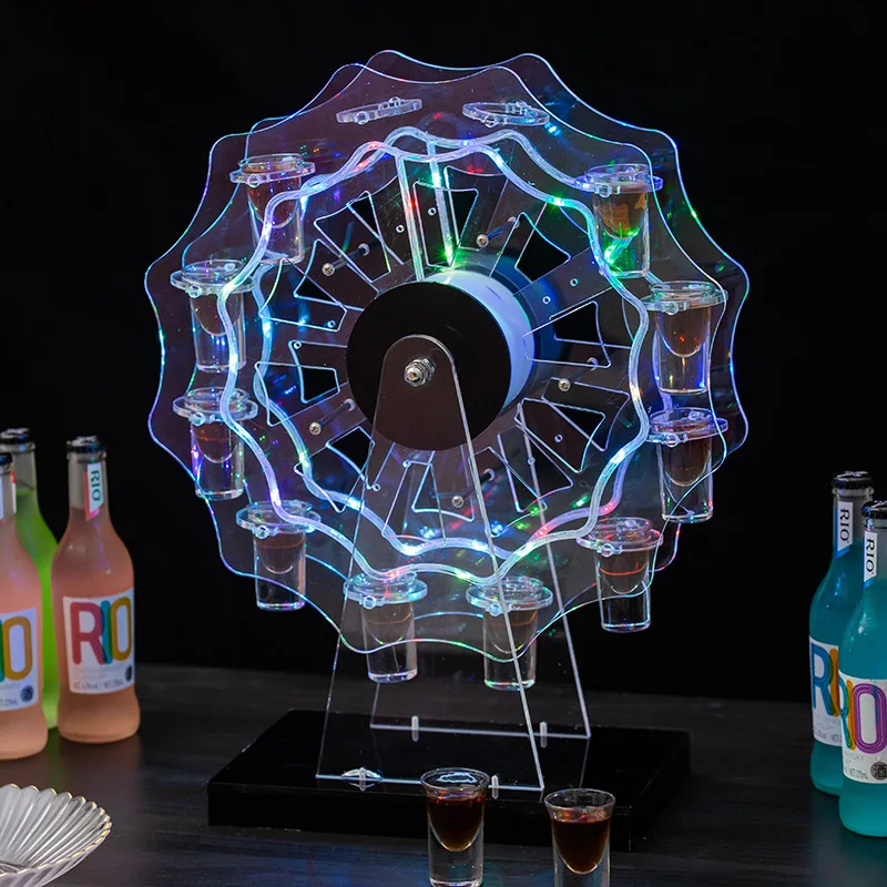 Ferris Wheel Shot Glass Set Led Light Rechargeable Whiskey Cup Holder ...