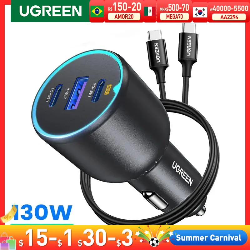 UGREEN-cargador-r-pido-para-coche-dispositivo-de-carga-de-130W-con ...