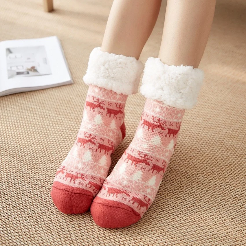 Christmas Slipper Socks Womens | Womens Christmas Fuzzy Socks ...
