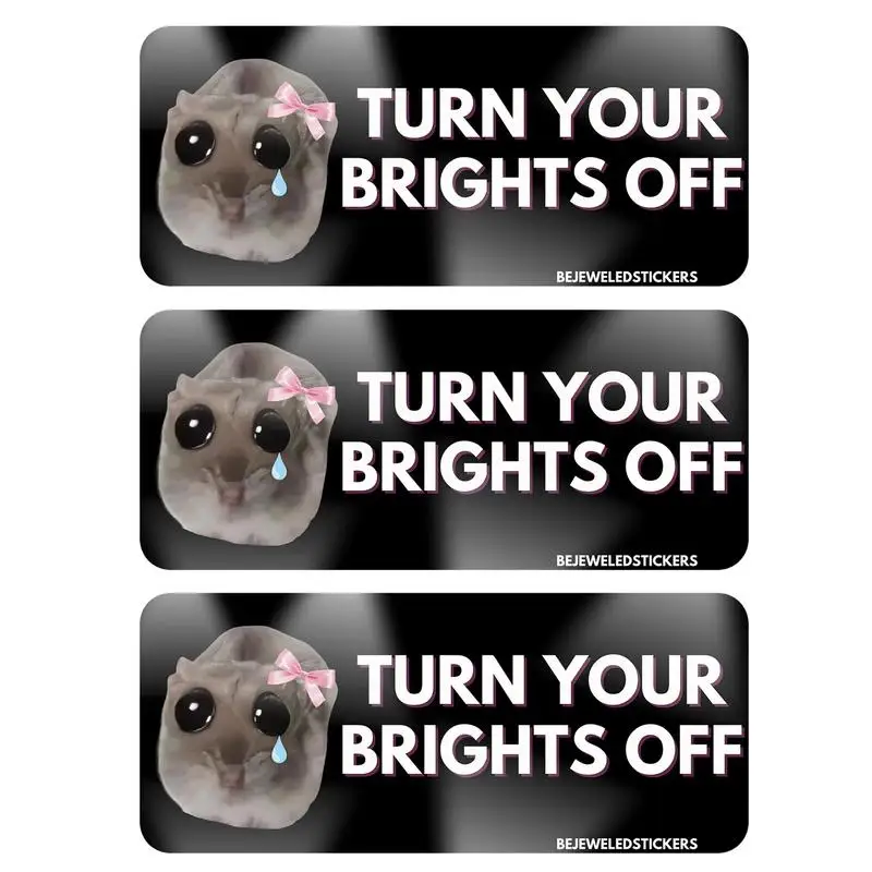 Sad-Hamster-Driving-Sticker-3pcs-Bumper-Sticker-Decal-Creative-Funny ...