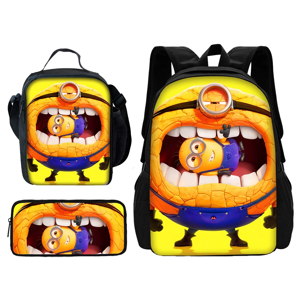 מיניונים סט 3 חלקים תיק בי"ס תיק אוכל וקלמר - אאוטלט המתנות השוות Atar.co.il