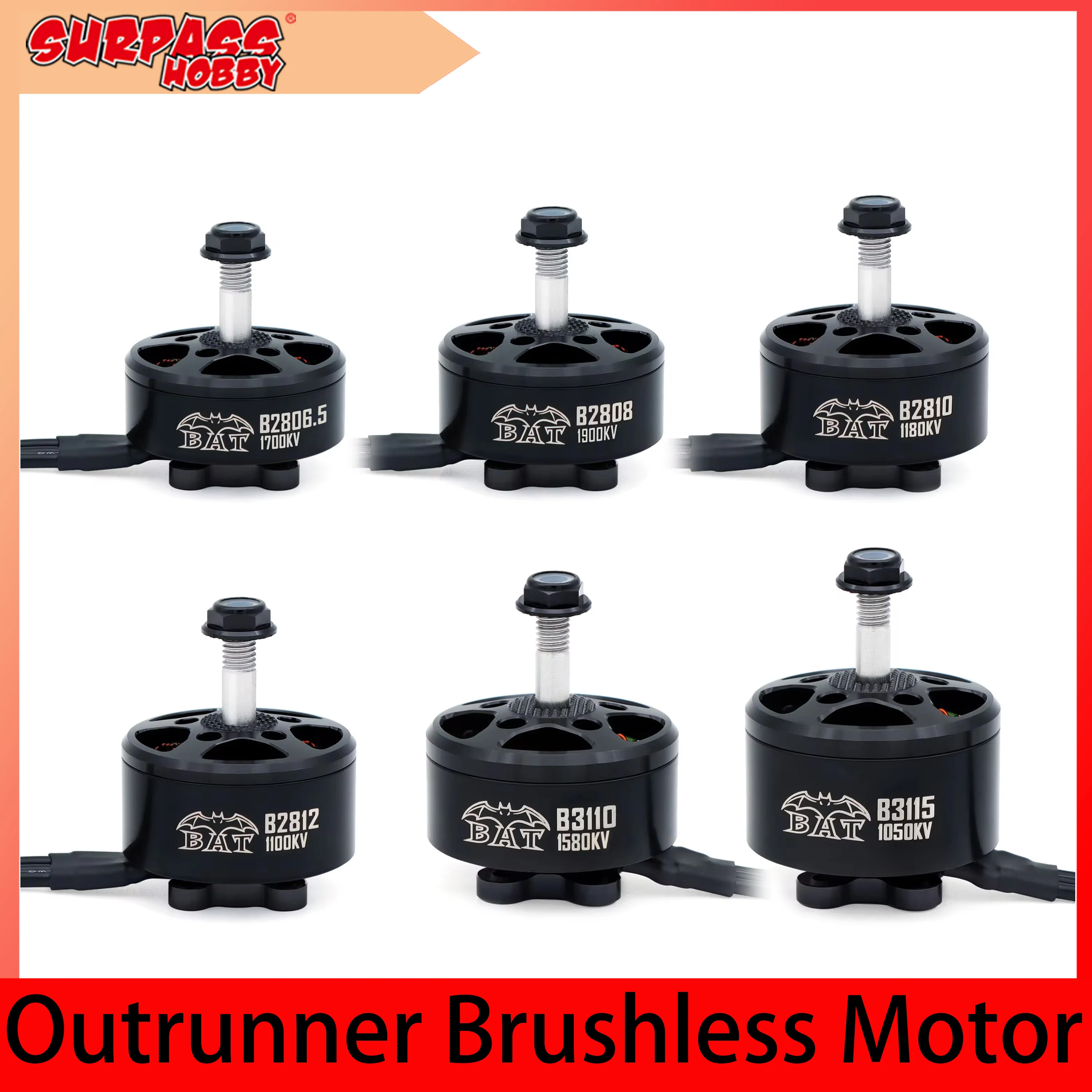 Surpass Hobby 4PCS BAT 2806.5 2808 2810 2812 3110 3115 800KV-1900KV ...