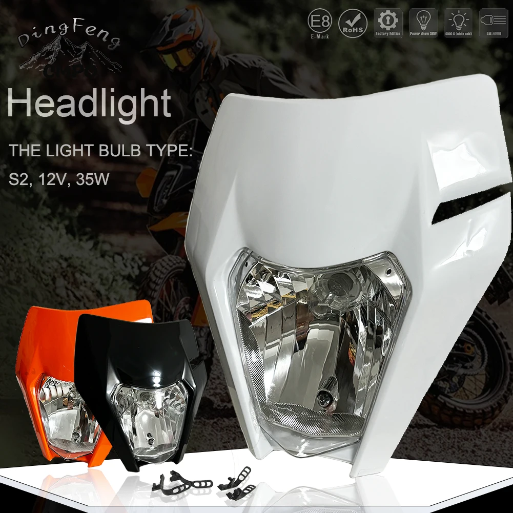 Headlight Motorcycle Head Light Lamp For KTM EXC EXCF SXF SX XC XCW XCF ...