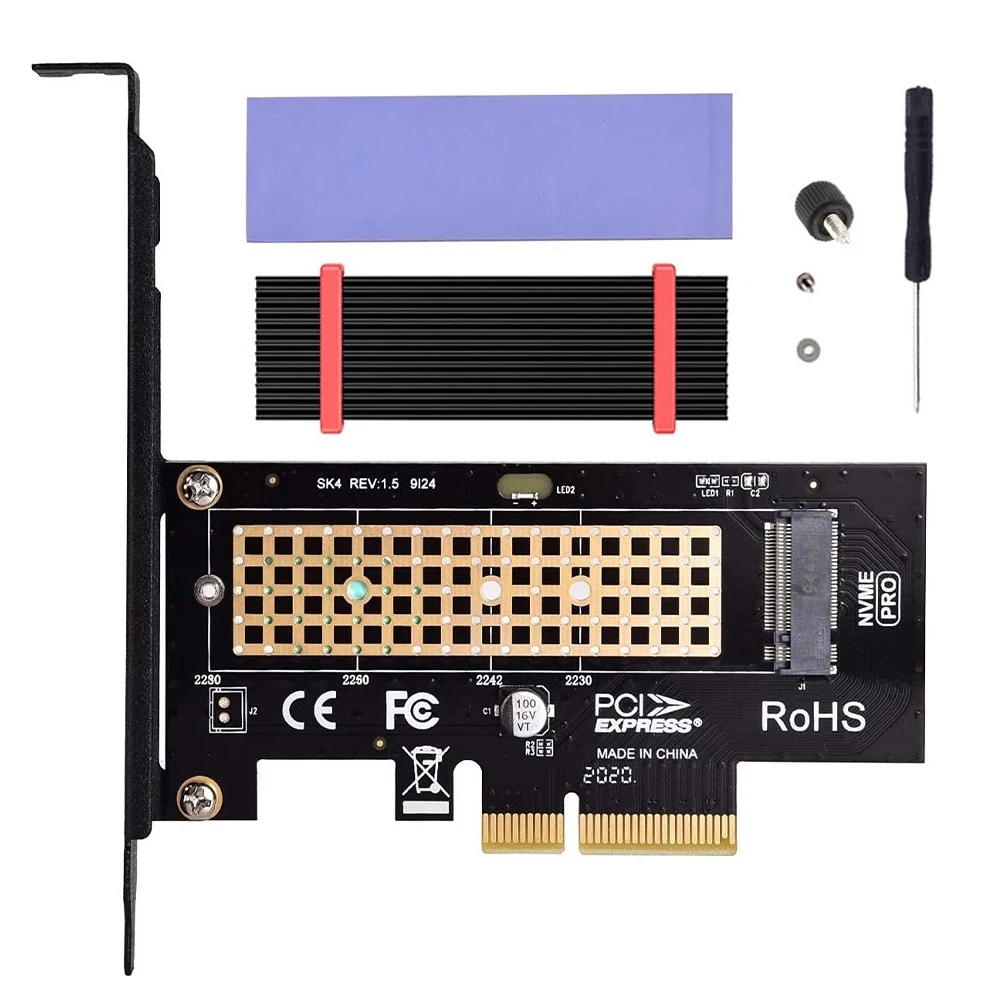 ZoeRax-M-2-PCIe-to-NVMe-Adapter-with-Aluminum-Heatsink-64Gbps-PCIe4-0 ...