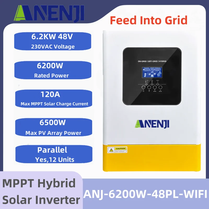 Hybrid Solar Inverter 6.2KW Parallel On Grid Off Grid 48V MPPT 120A ...