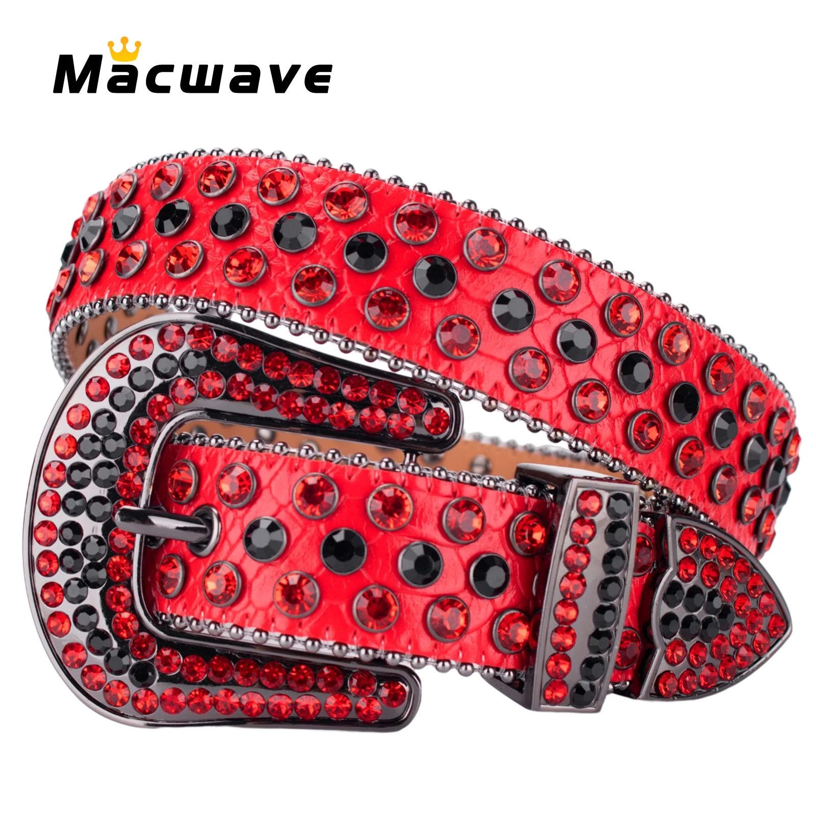 Western Rhinestone Belts Studded Metal For Women Men Casual Luxury ...