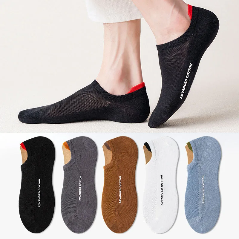 5-Pairs-Fashion-Men-Cotton-Boat-Socks-Summer-Non-slip-Silicone ...