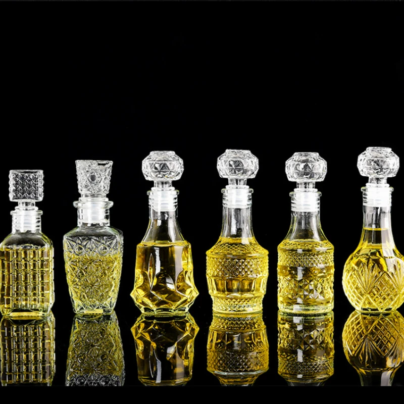 100ml-150ml-Wiisky-Bottle-Mini-Glass-Jars-With-Lids-Small-French-Style ...