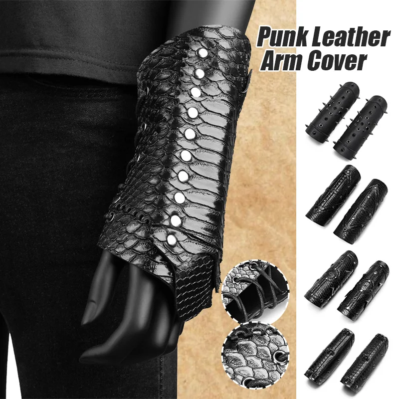 Steampunk-Retro-Medieval-Viking-Rivet-Glove-Punk-Style-Snake-Pattern ...
