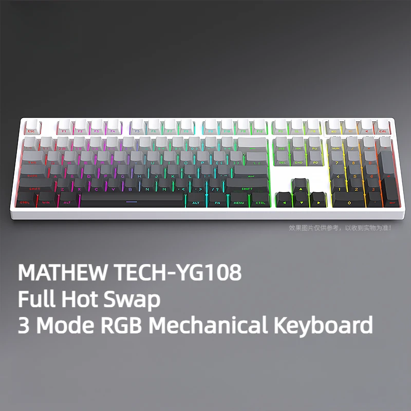 MATHEW-TECH-YG108-Mechanical-Keyboard-Kit-100-108-Keys-3Mode-RGB ...