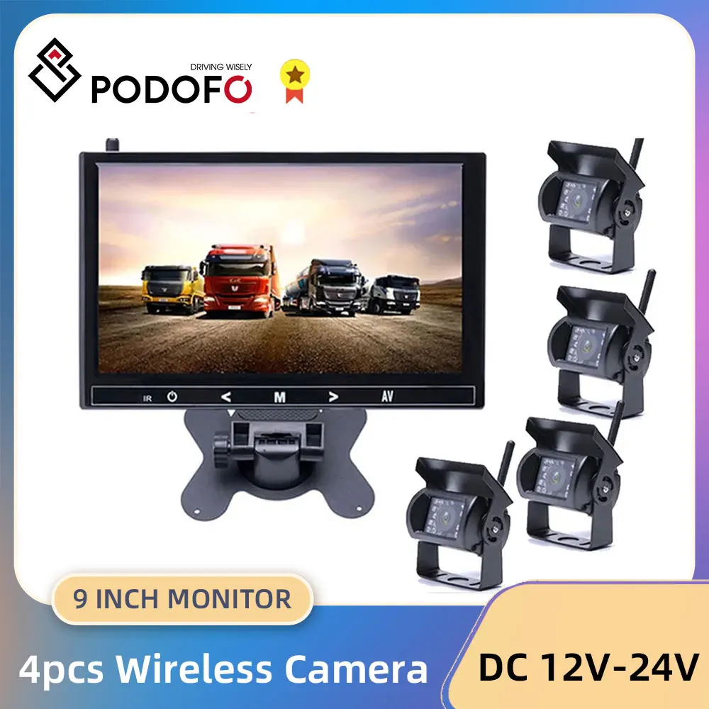 Podofo-Wireless-4-Car-Backup-Cameras-Waterproof-18-IR-Night-Vision-9 ...