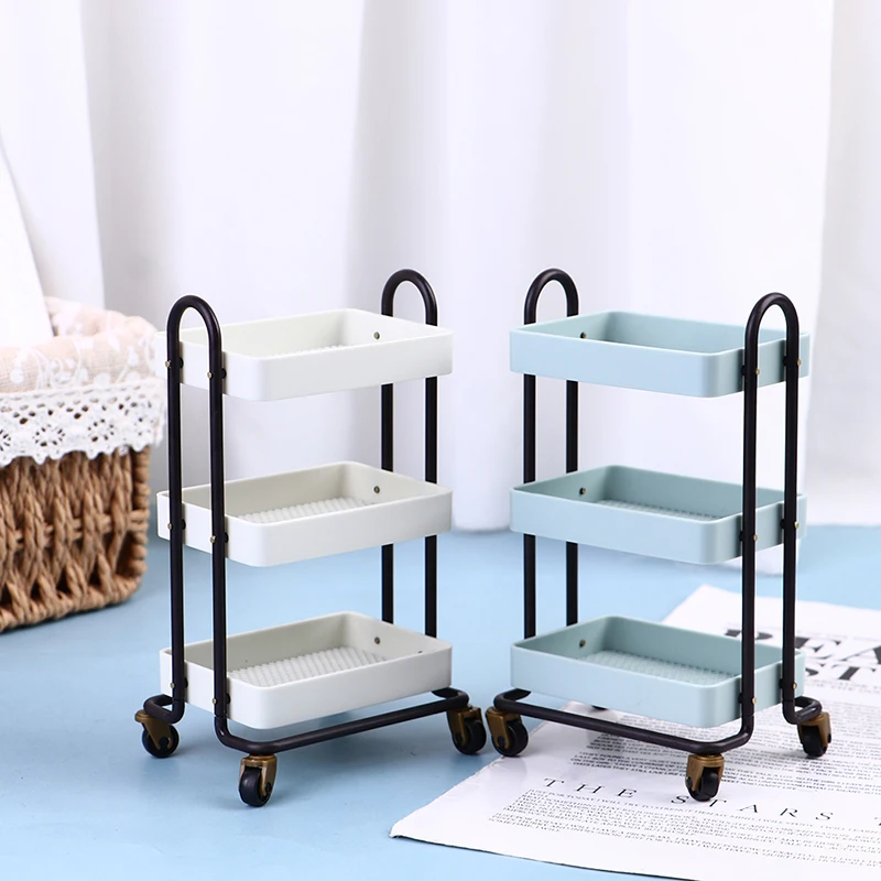 Mini-Trolley-Floor-Storage-Rack-with-Wheels-Dollhouse-Miniature ...