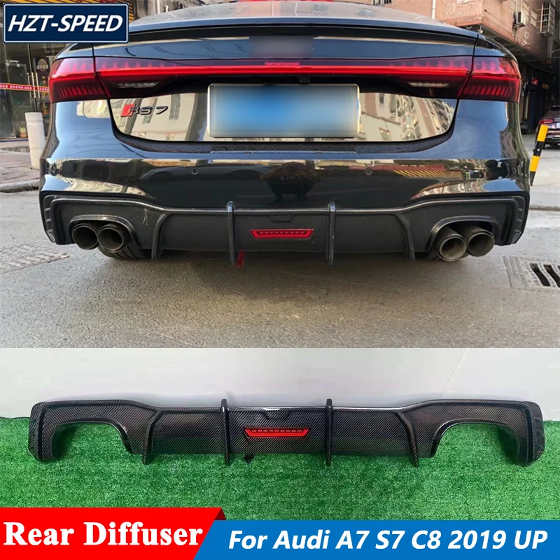K-Style-Carbon-Fiber-Material-Rear-Bumper-Lip-DIffuser-With-Led-Light ...
