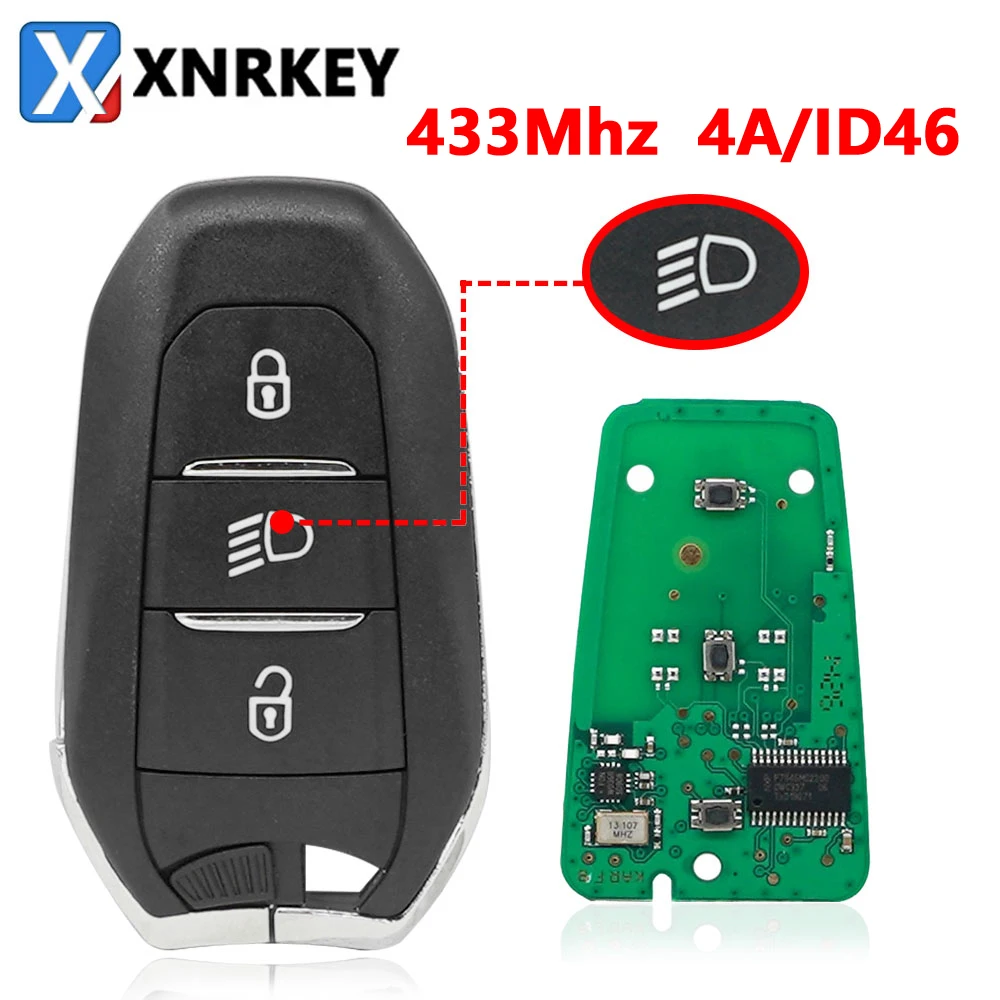 XNRKEY-3-Bot-o-Chave-do-carro-remoto-Chip-4A-ID46-433Mhz-FSK-para ...